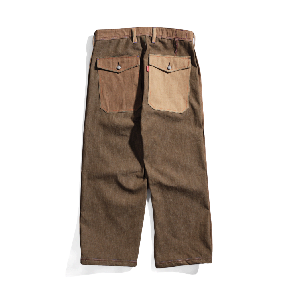Side Pleat Patch-Panel Denim Jeans - Fortune WWD