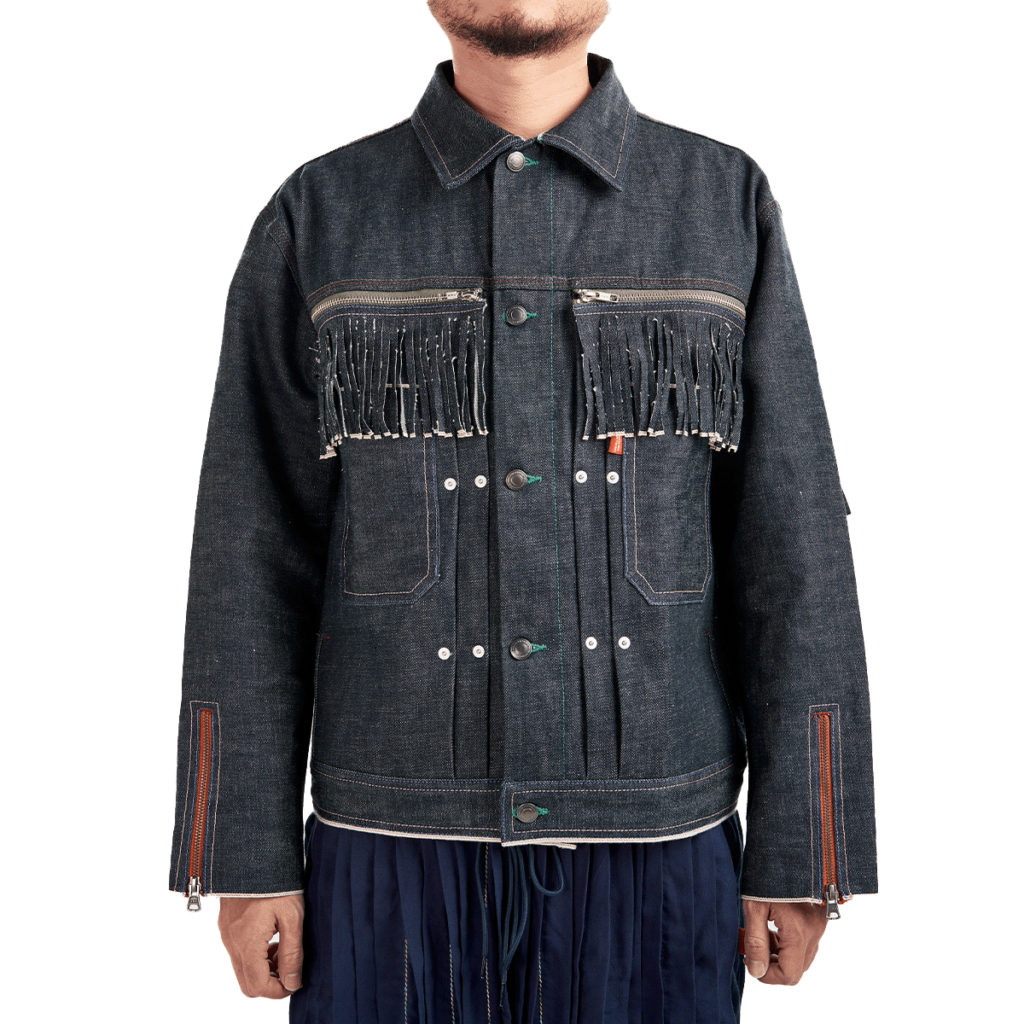 Selvedge Type 1 Trucker Denim Fringe Jacket - Fortune WWD