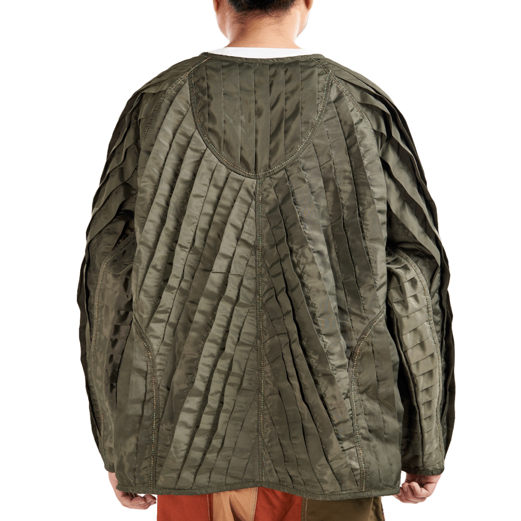 Nylon Pleated Liner Jacket - Fortune WWD