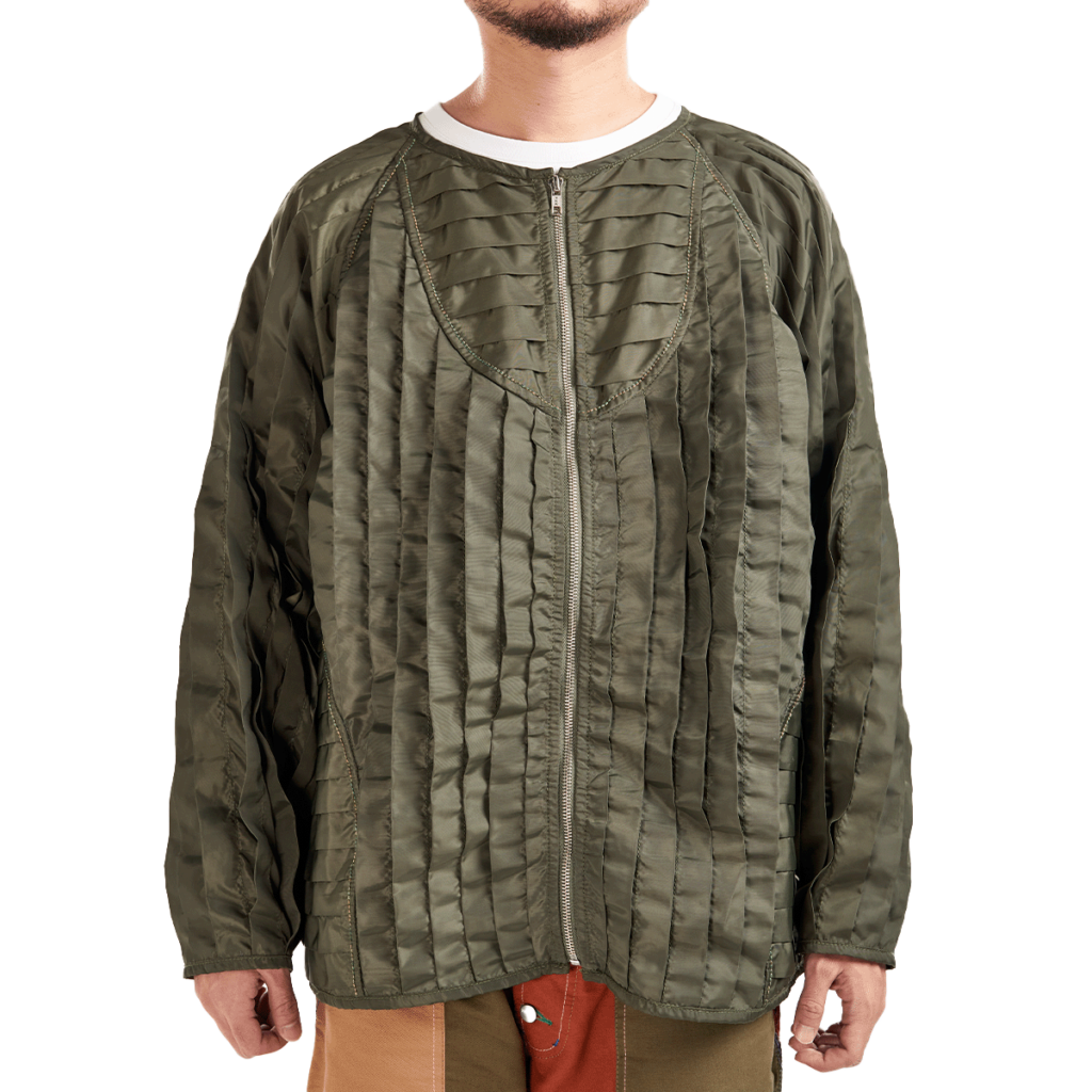 Nylon Pleated Liner Jacket - Fortune WWD